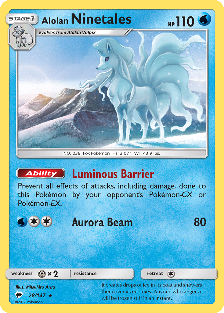Alolan Ninetales #28 - Burning Shadows | Price Guide & Historical Value ...