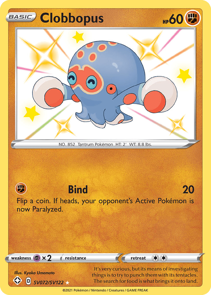 Clobbopus #SV072 - Shining Fates Shiny Vault | Price Guide & Historical ...