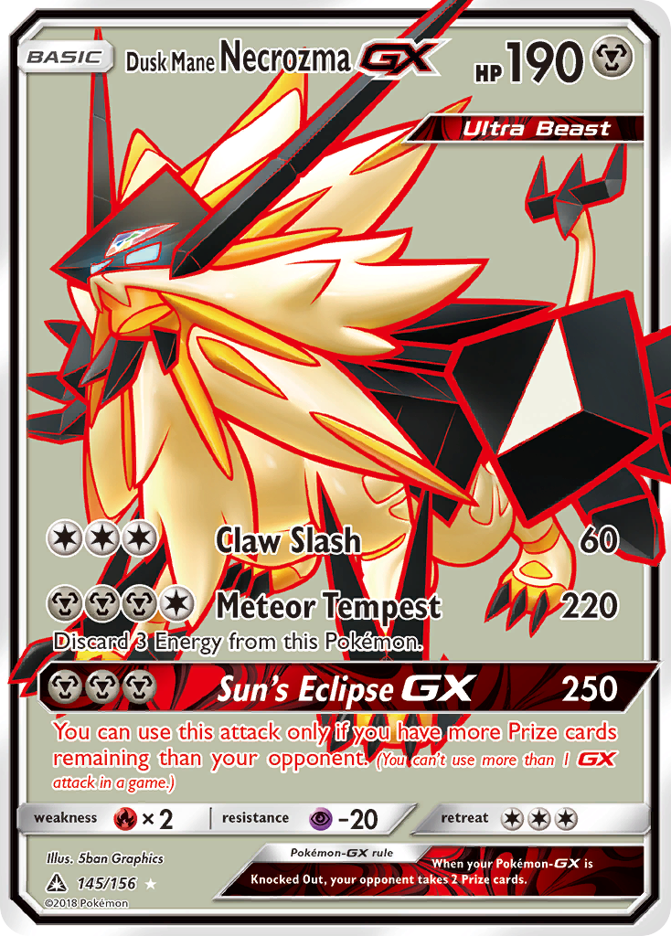 Dusk Mane Necrozma-GX #145 - Ultra Prism | Price Guide & Historical ...