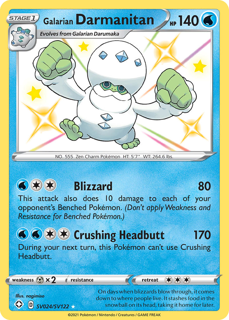 Galarian Darmanitan #SV024 - Shining Fates Shiny Vault | Price Guide ...