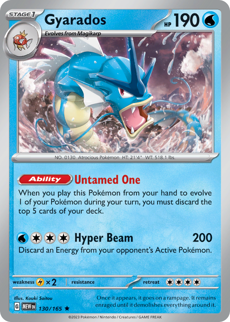 Gyarados #130 - 151 | Price Guide & Historical Value (Ungraded, PSA10/9/8)