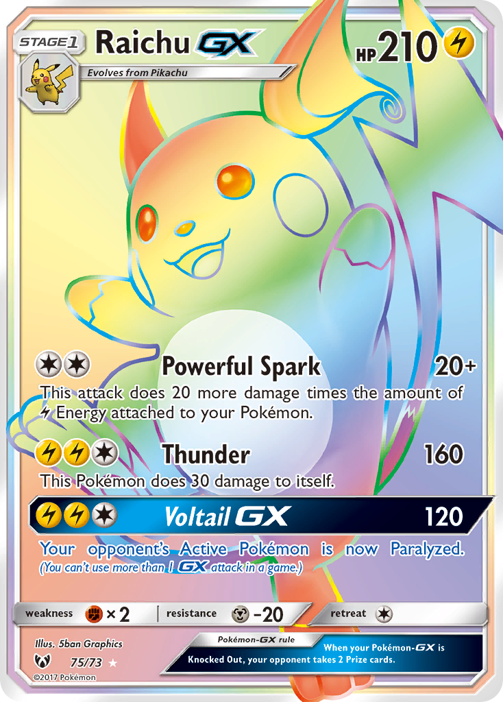 Raichu-GX #75 - Shining Legends | Price Guide & Historical Value ...