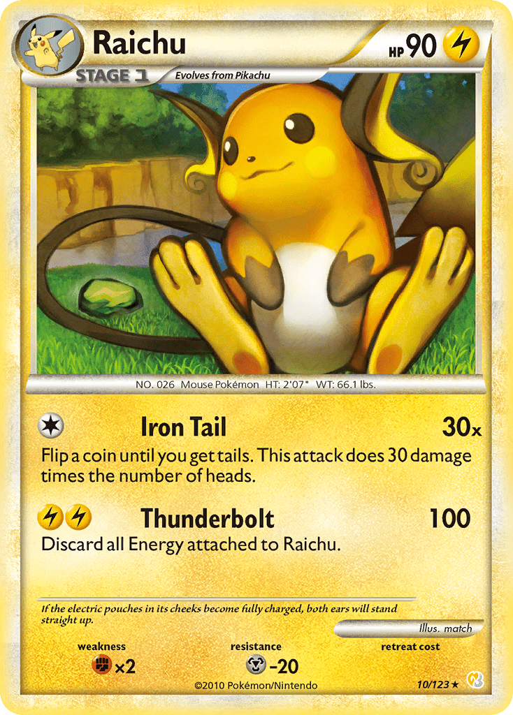 Raichu #10 - HeartGold & SoulSilver | Price Guide & Historical Value ...
