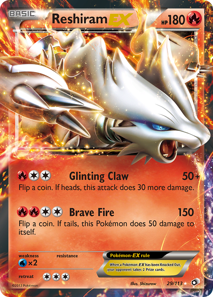 Reshiram-EX #29 - Legendary Treasures | Price Guide & Historical Value ...