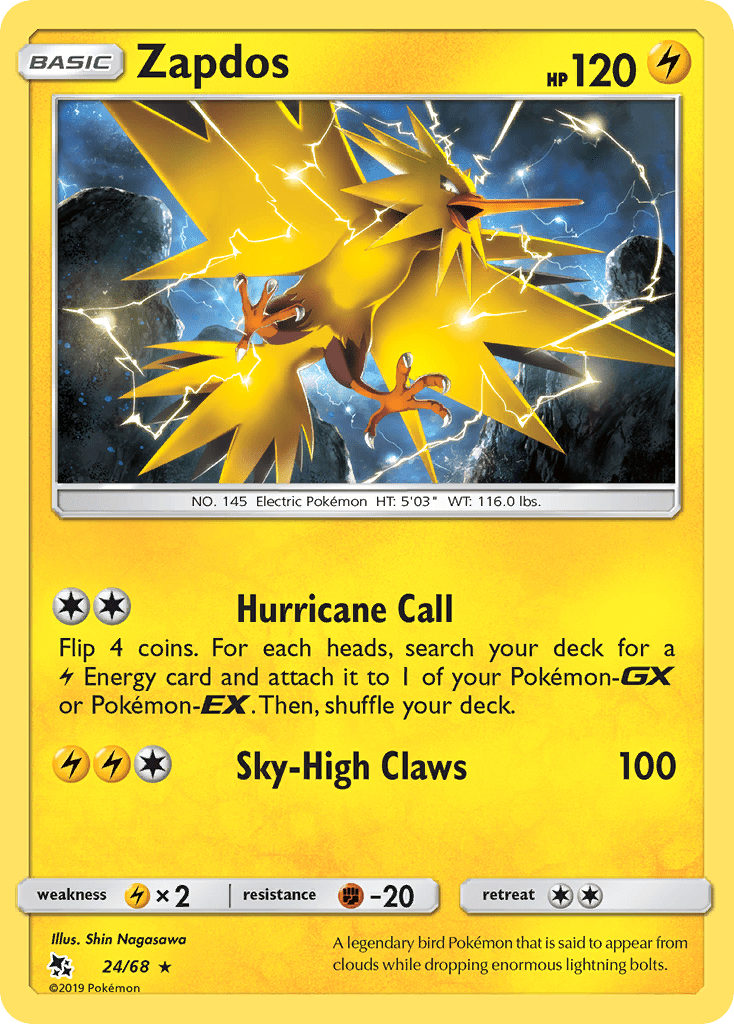 Zapdos #24 - Hidden Fates | Price Guide & Historical Value (Ungraded ...