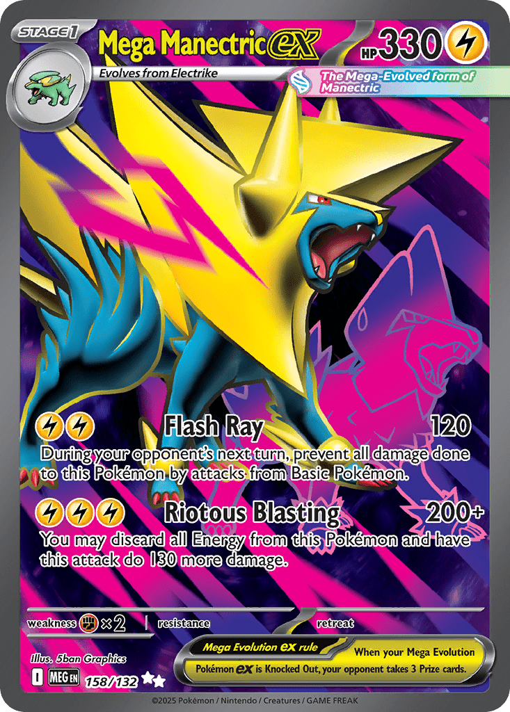 Mega Manectric ex #158 - Mega Evolution | Price Guide & Historical ...