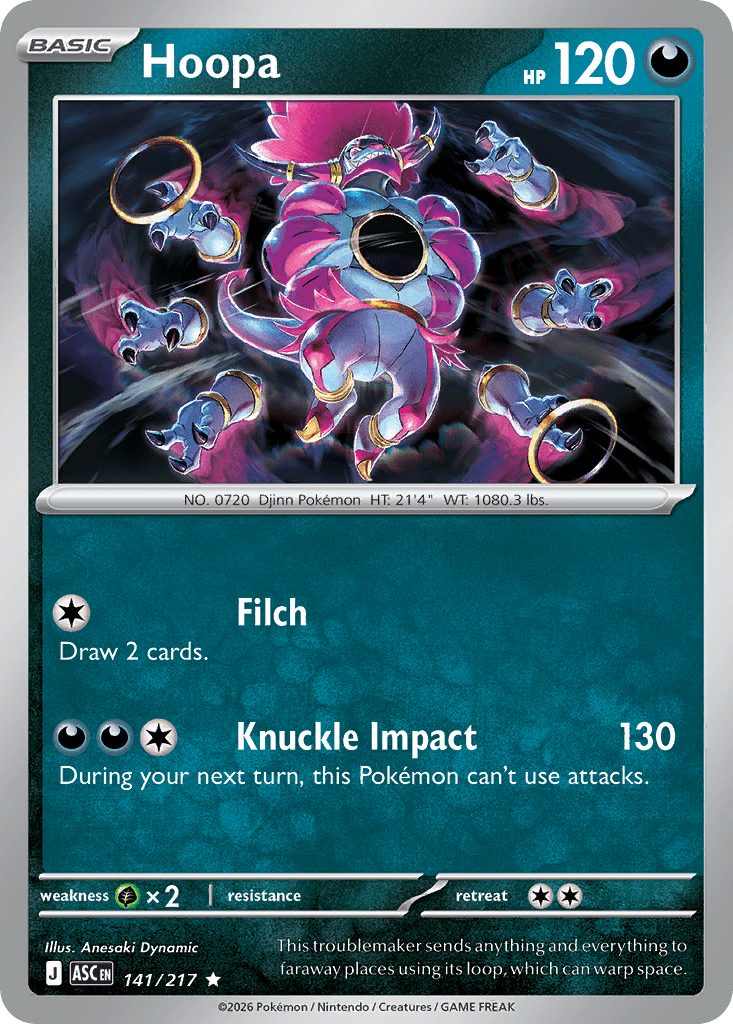 Hoopa #141 - Ascended Heroes | Price Guide & Historical Value (Ungraded ...